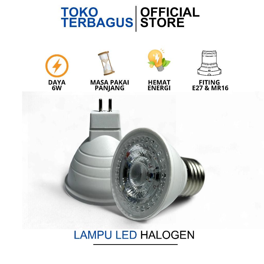 Jual Lampu Halogen LED 6w Watt Fitting MR16 E27 Awet Super Terang | Shopee Indonesia