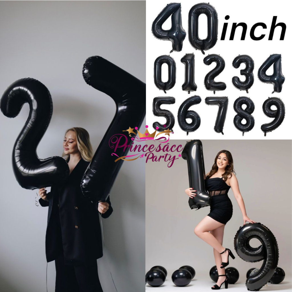 Jual Balon Angka JUMBO Hitam 100 cm / 40 inch | Shopee Indonesia
