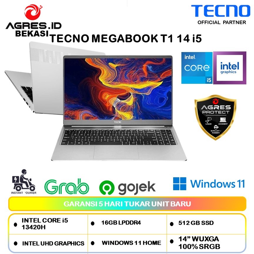 Jual AGRESIDBEKASI Laptop Tecno Megabook T1 14 Core intel 5 13420H 16GB ...