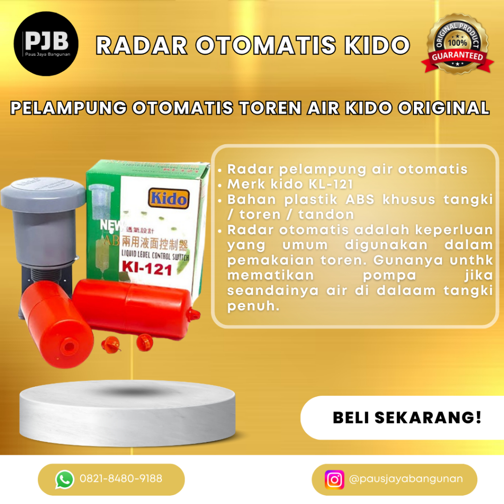 Jual Pelampung Otomatis Toren Air / Radar Otomatis KIDO KI-121 100% ...
