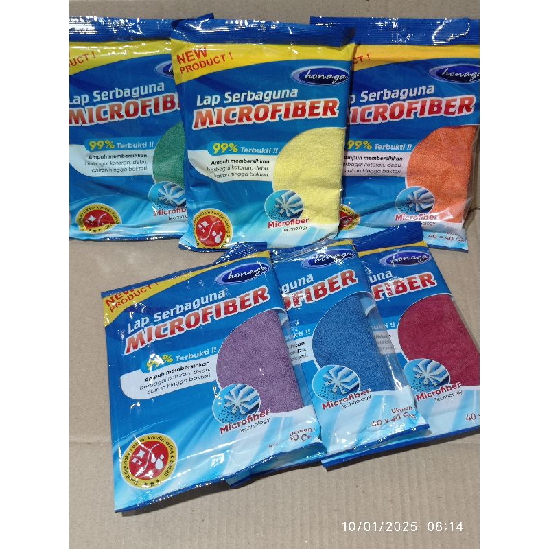 Jual Honaga Lap Microfiber ukuran 40x40cm Warna warni | Shopee Indonesia