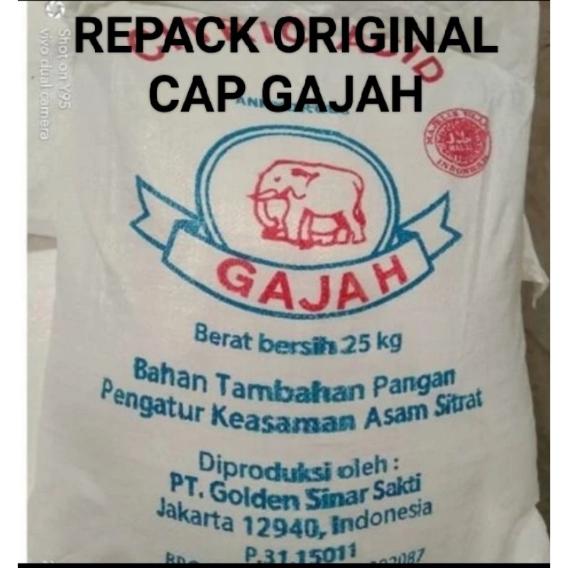 Jual Citric Acid Sitrun Asli Cap Gajah REPACK 500 Gram/ Asam Sitrun ...