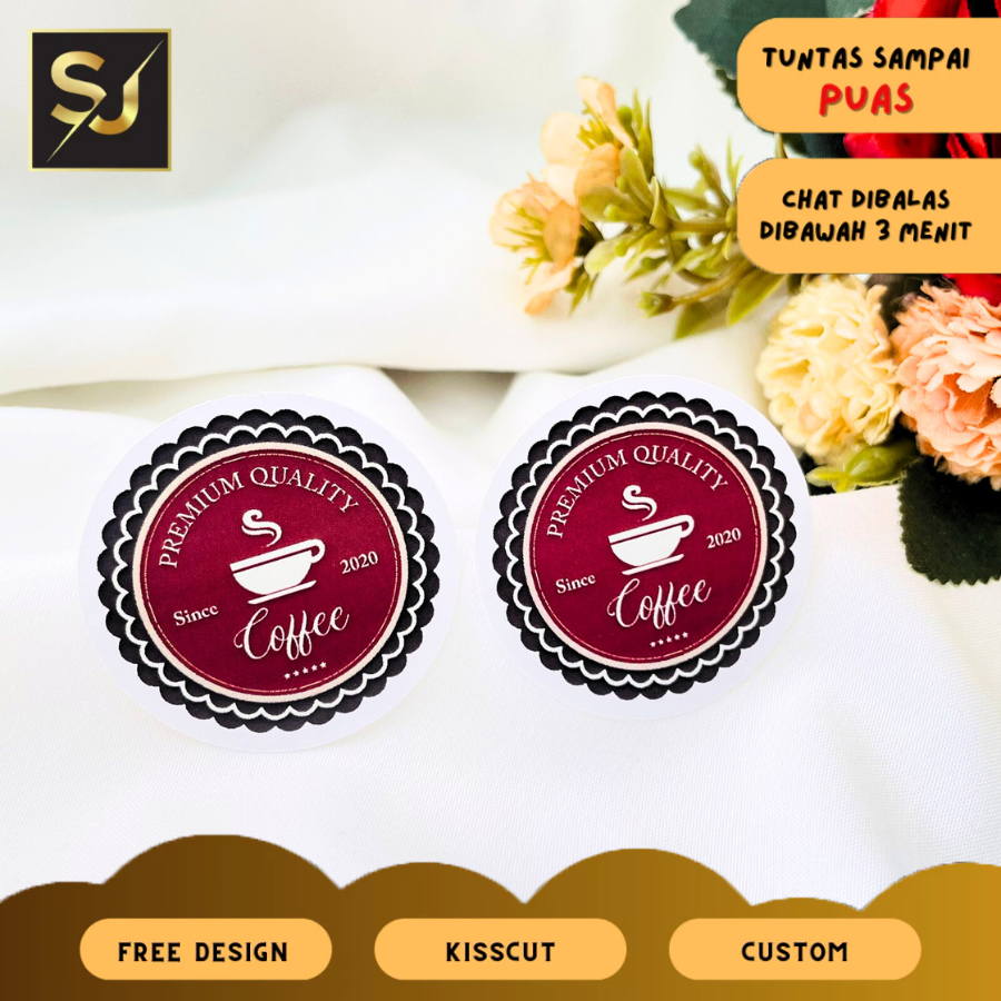 Jual 2-4 Sangjaya Cetak Stiker Minuman Kopi Sticker Label Botol Cup ...