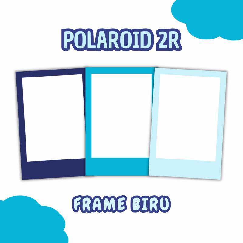 Jual CETAK FOTO POLAROID 2R FRAME BIRU POLOS | Shopee Indonesia