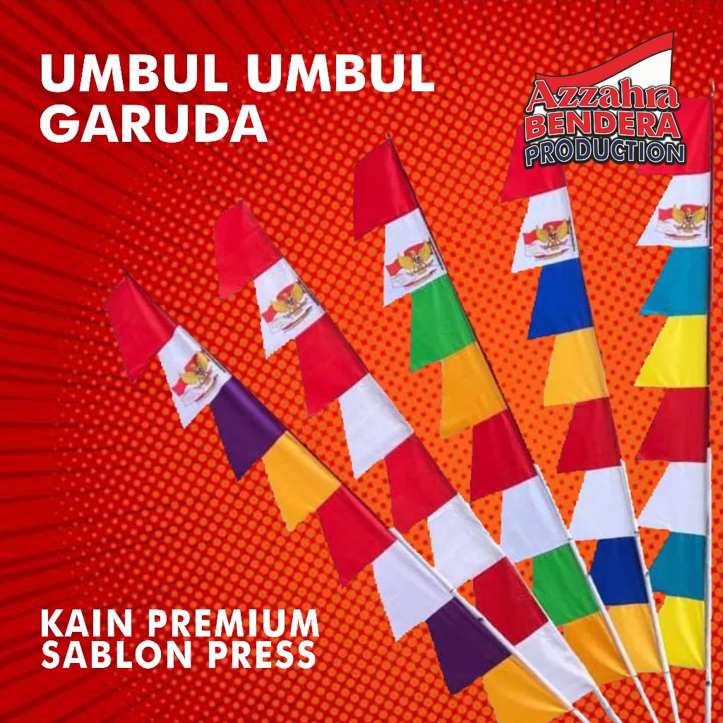 Jual (20PCS) BENDERA UMBUL UMBUL GARUDA 8 DAUN | Shopee Indonesia