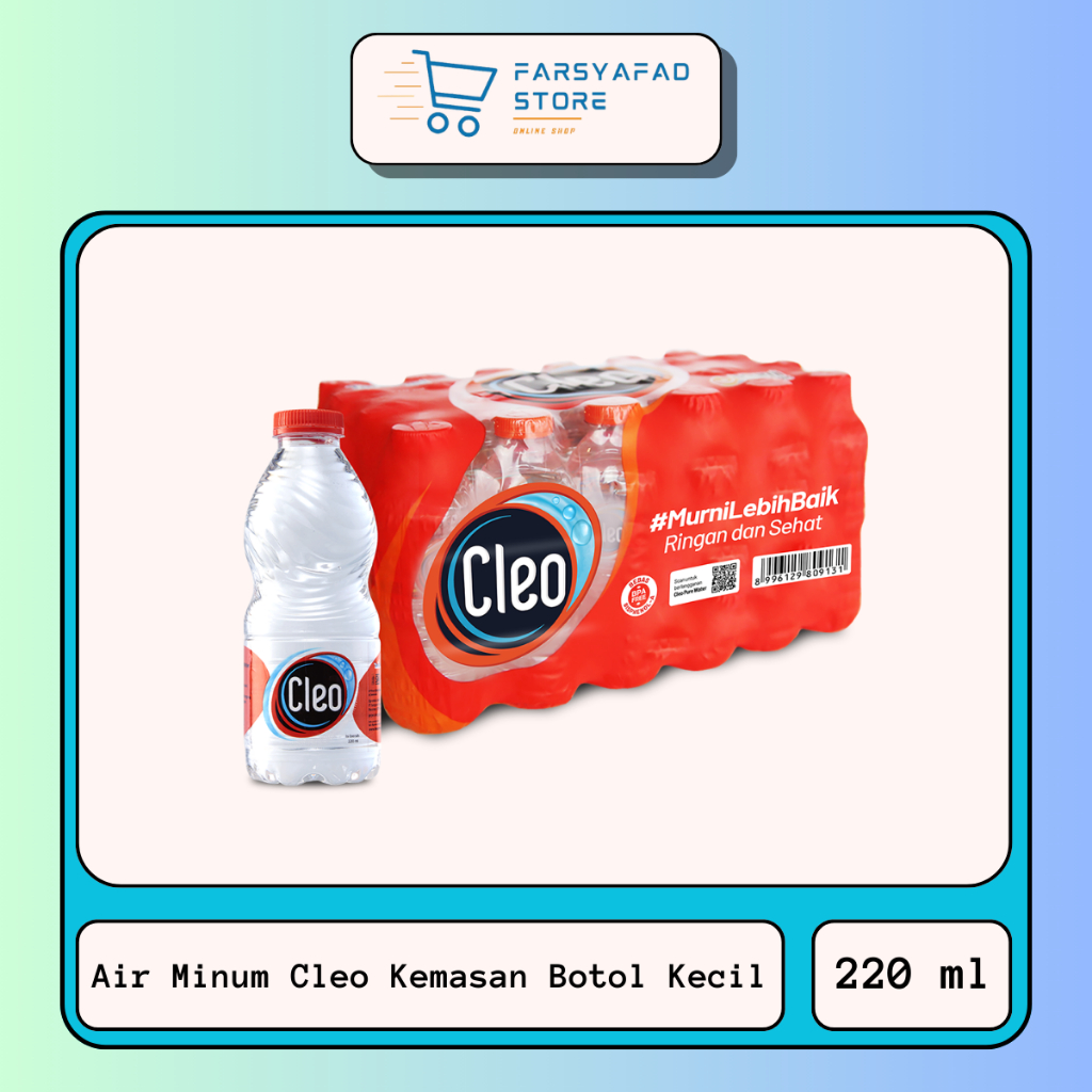 Jual Air Minum Cleo Kemasan Botol Kecil Ukuran 220ml 1 Pack Isi 24 ...