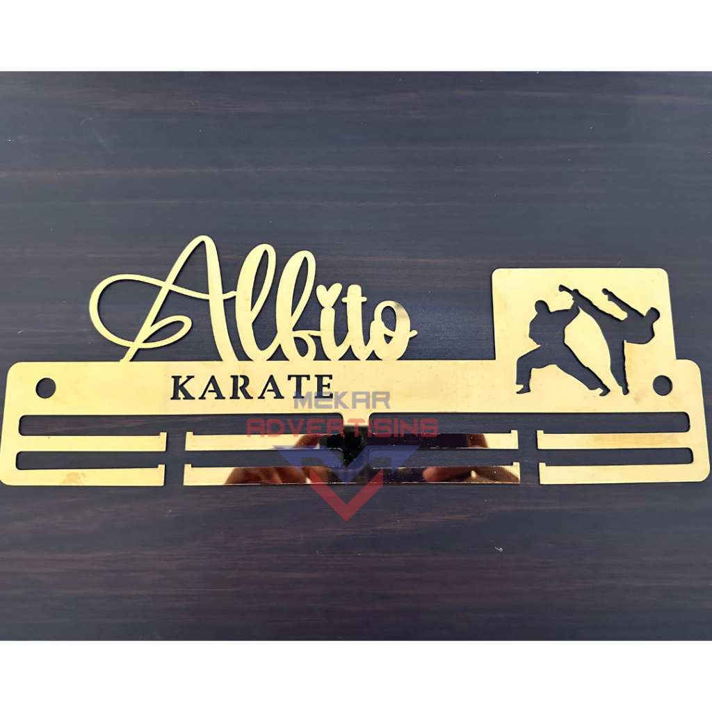 Jual TEMPAT MEDALI STAINLESS GOLD MIROR CABANG OLAHRAGA KARATE CUSTOM ...