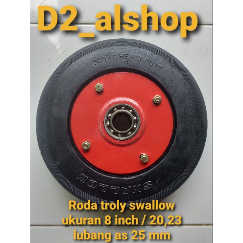 Jual RODA TROLY KARET SWALLOW 8 inch | RODA TROLY SWALLOW DOBEL BEARING ...