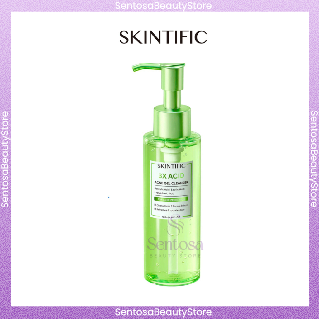 Jual SKINTIFIC 3X Acid Acne Gel Cleanser 120ml | Facial Wash Acnes Face ...