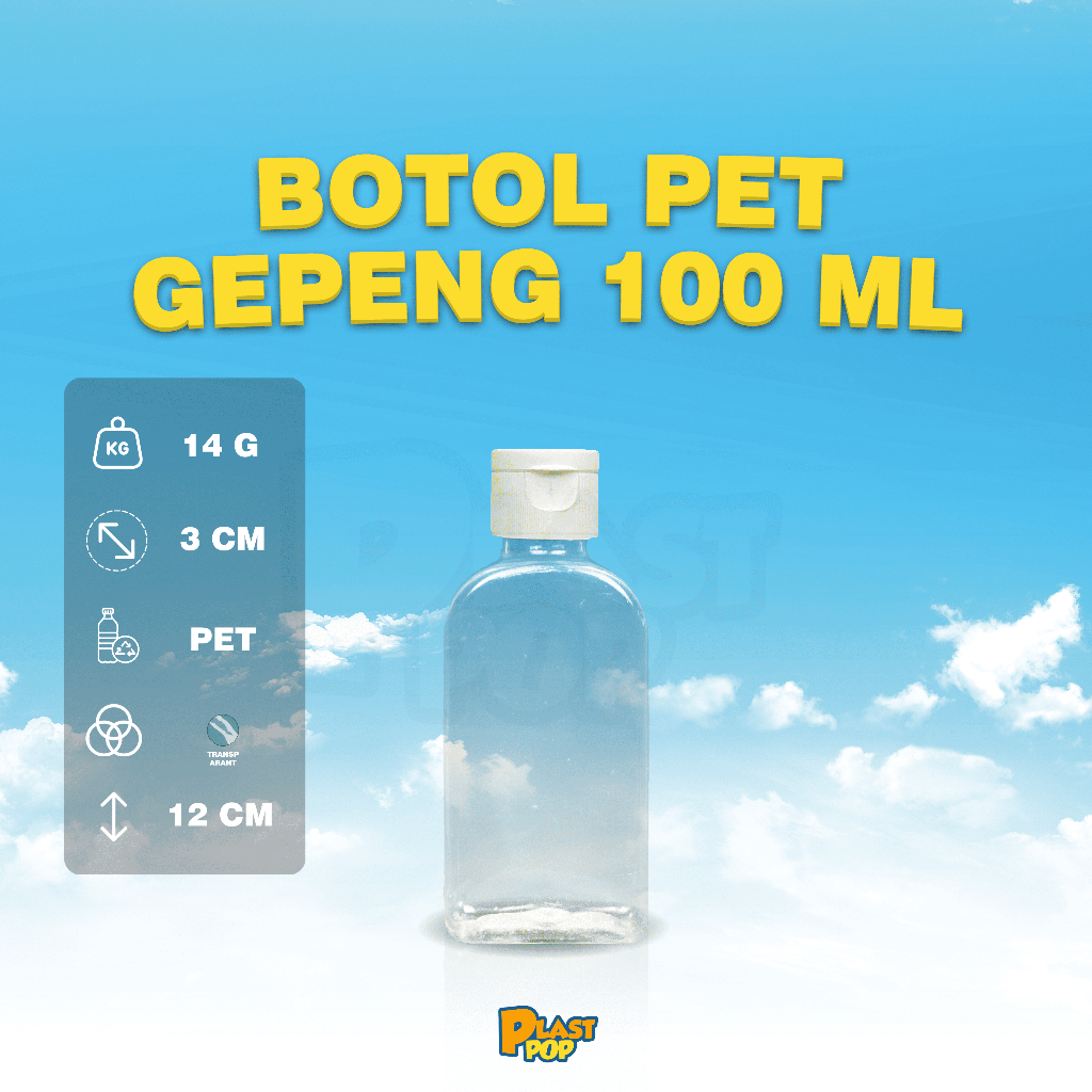 Jual (Instant & Same Day) Botol PET 100 ml Fliptop N24 Gepeng | Shopee Indonesia