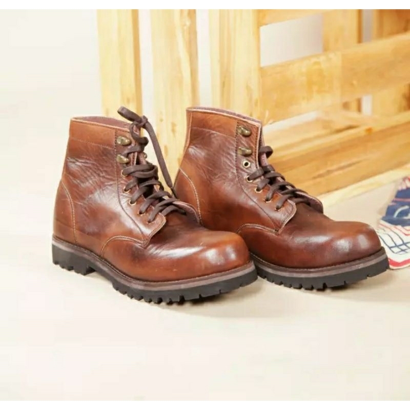 Jual engine shoes safety boots leather model rwing beckman | Shopee ...