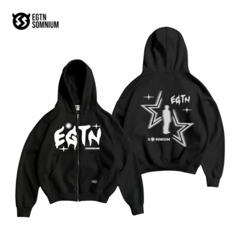 Jual EGTN SOMNIUM / SWEATER HOODIE BOXY ZIPPER COTTON FLECEE GRAMASI ...