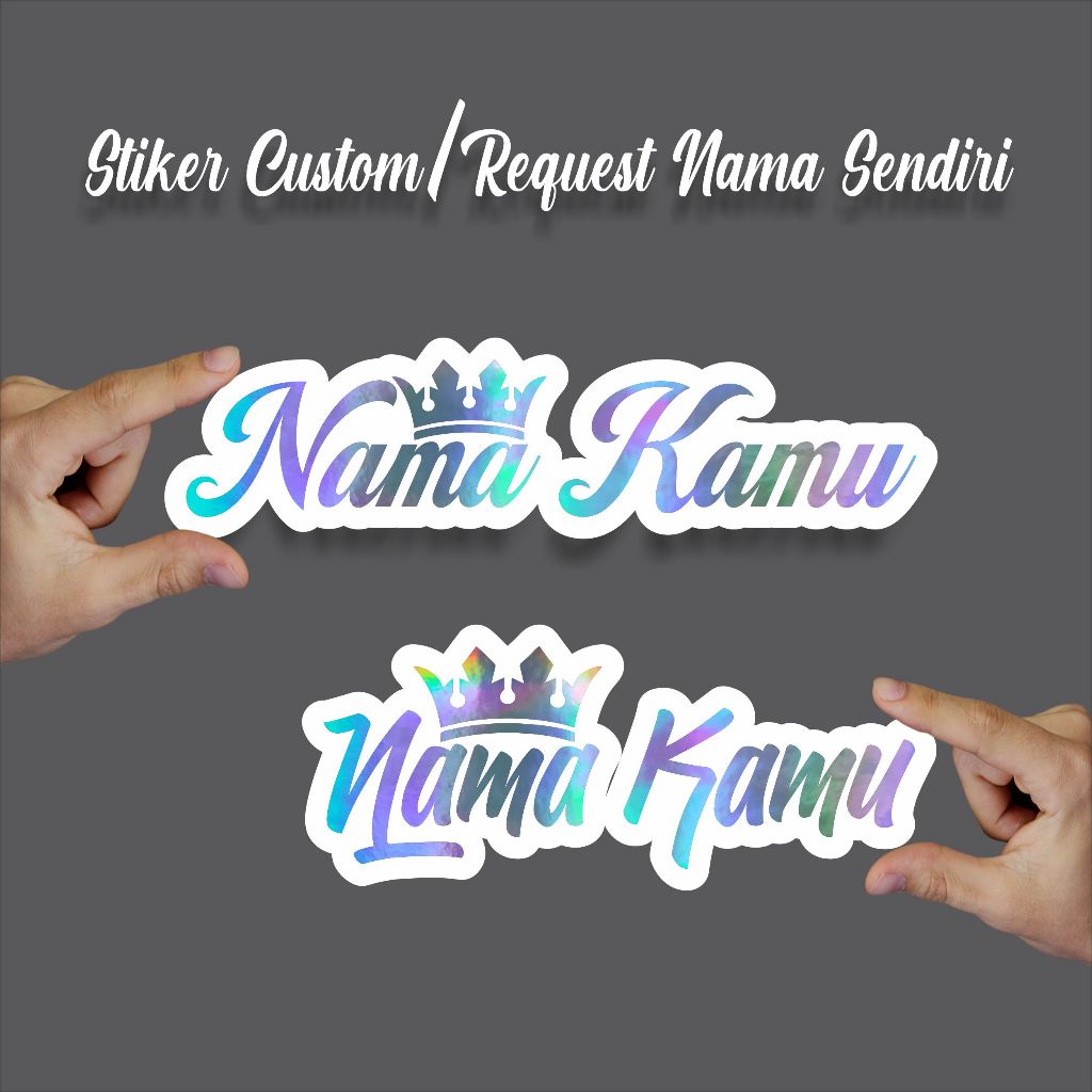 Jual Stiker Cutting Nama Sendiri Custom, Sticker Anti Air, Waterproof ...