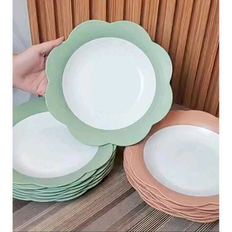 Jual piring makan bulat asia Pacific, piring cantik, piring viral ...