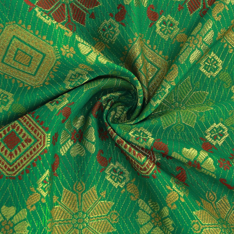 Jual Songket Motif Palembang Bunga Snow Warna Hijau (Pronto Moda ...