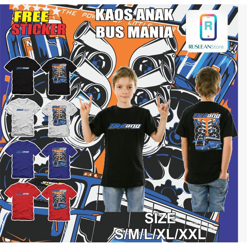 Jual KAOS BAJU ANAK BUS MANIA BINTANG JB5 KUALITAS PREMIUM FREE STICKER | Shopee Indonesia