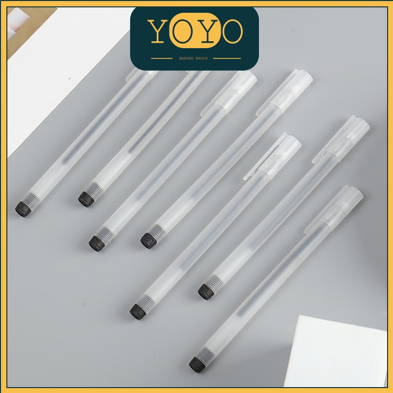 Jual 10pcs Pulpen gel hitam 0.5mm pulpen 1 pack gel pen pena standar ...