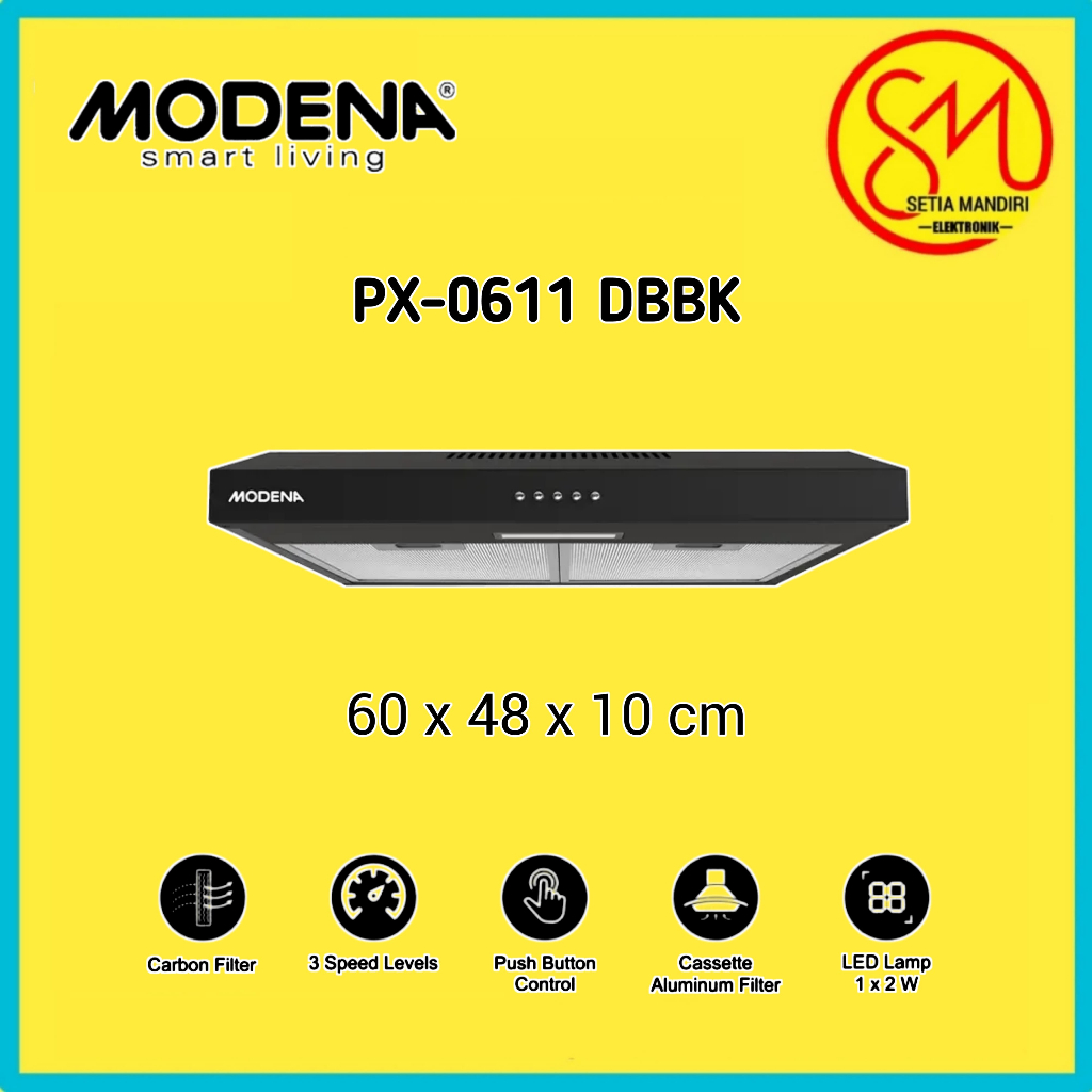 Jual MODENA PX 0611 DBBK Slim Cooker Hood 60cm | Shopee Indonesia
