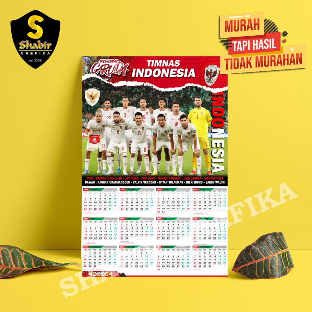 Jual PLAT JEPIT KALENDER 2025 TIMNAS INDONESIA | Shopee Indonesia