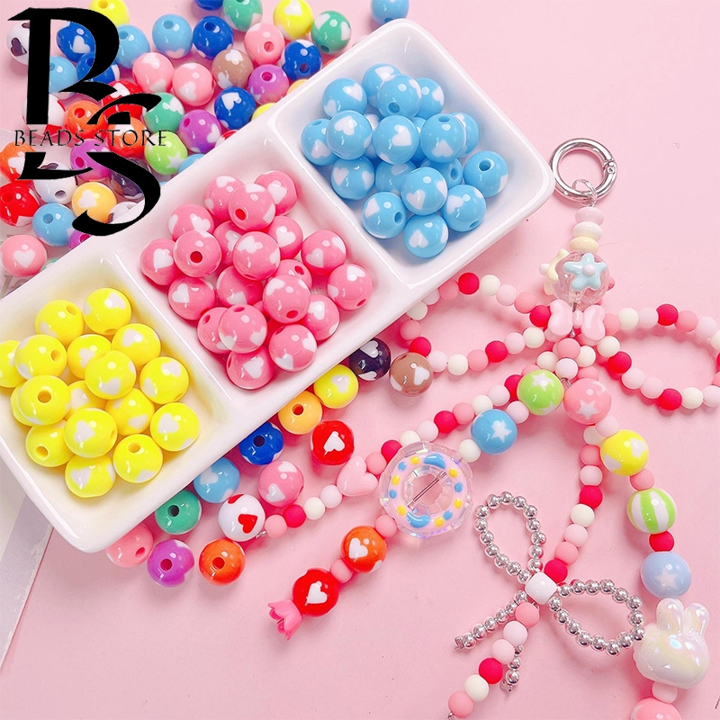 Jual （12pcs) Dua Warna Menjahit Manik -manik Bundar Cinta Manik Bahan ...