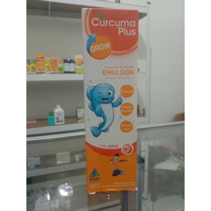 Jual Curcuma Plus Grow Emulsion Rasa Jeruk SOHO 200ml | Shopee Indonesia