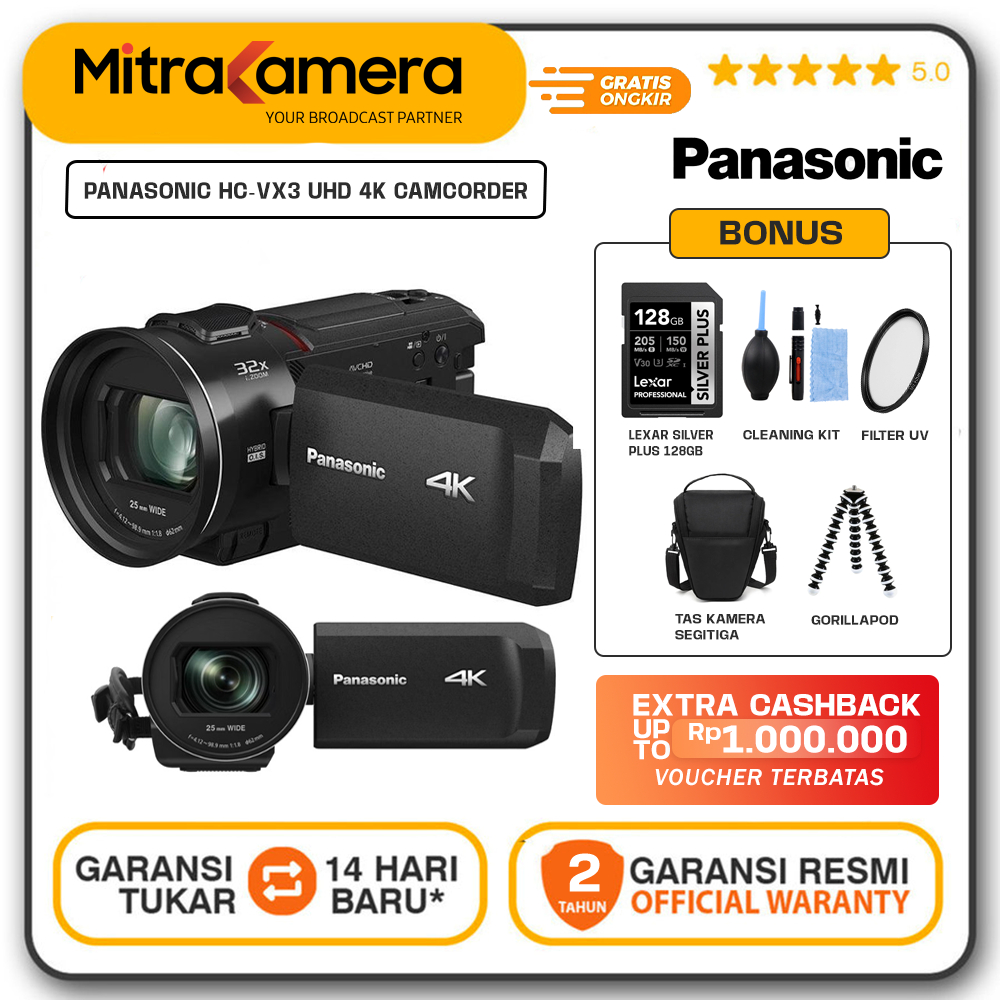 Jual Panasonic HC-VX3 UHD 4K Camcorder Handycam Panasonic HC-VX3 VX 3 ...