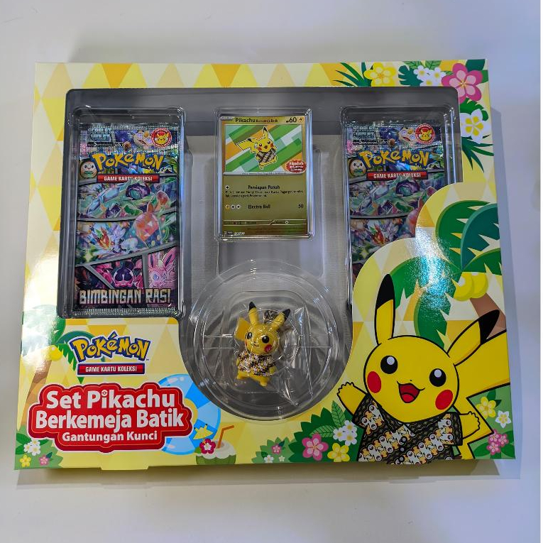 Jual Booster Box Set Pikachu Berkemeja Batik Gantungan Kunci Bimbingan Rasi Pokemon Indonesia ...