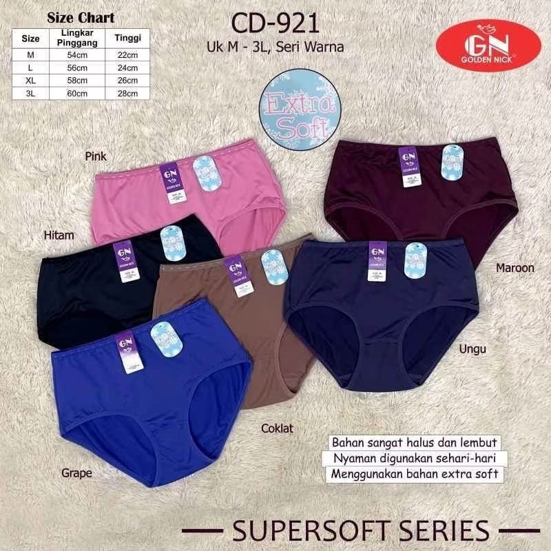 Jual Isi 6PCS Celana Dalam Wanita Golden Nick 921 CD Extra Soft | Shopee Indonesia