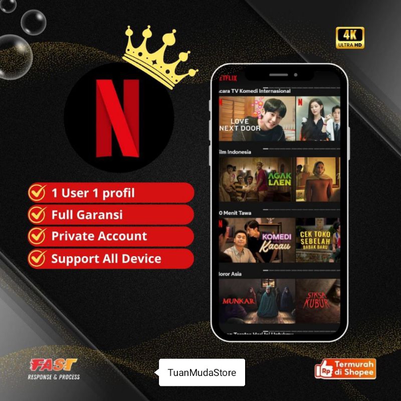 Jual NETFLIX MURAH 1 BULAN PREMIUM 4K UHD FULLGARANSI #3 | Shopee Indonesia