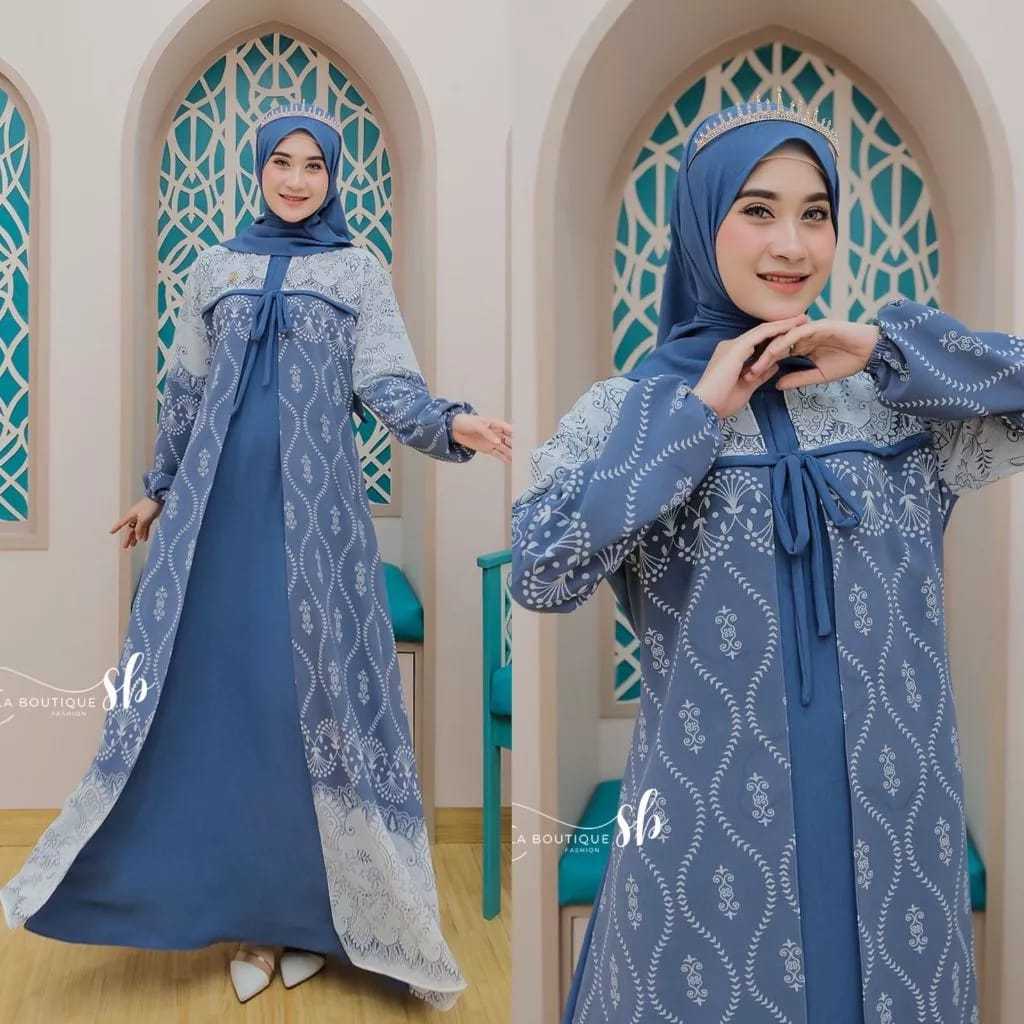 Jual Gamis Crinkle Kombinasi Terbarus Motif Etnik / Gamis Lebaran ...