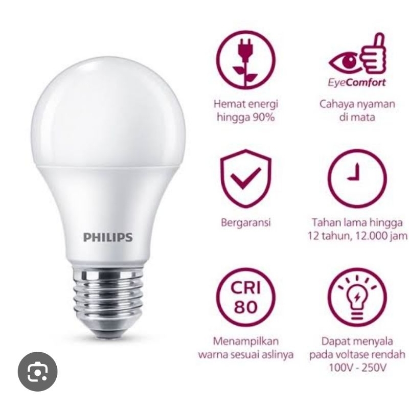 Jual Bohlam Lampu LED Philips 5 watt Original harga per 1 lampu ...