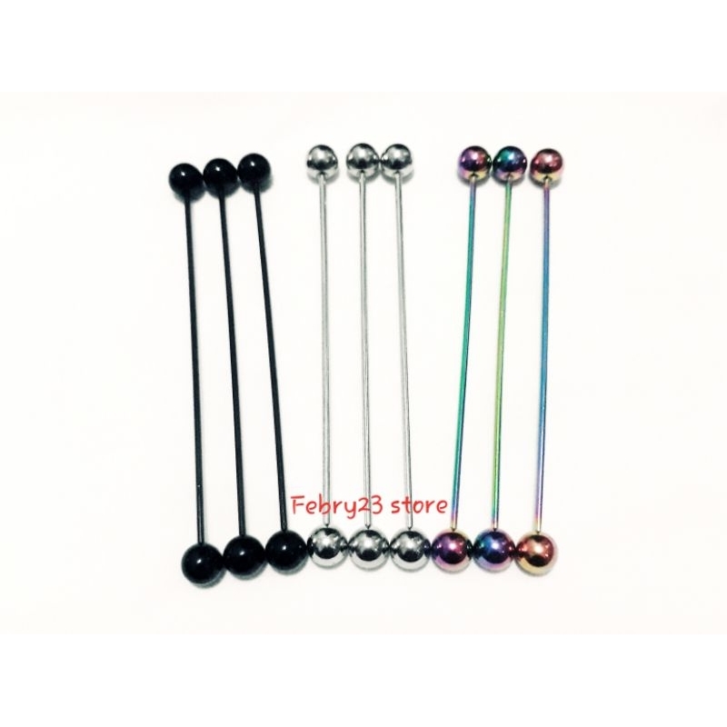 Jual 1 Pcs Anting Piercing Titanium Industrial 7cm Tusuk Tindik Barbel Pria & Wanita | Shopee ...