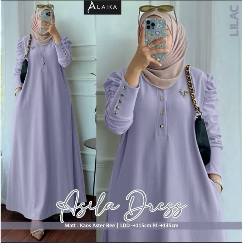 Jual Gamis Knit Premium Terbaru Arsila bahan Knit aster Bee import berserat dress polos Busui ...