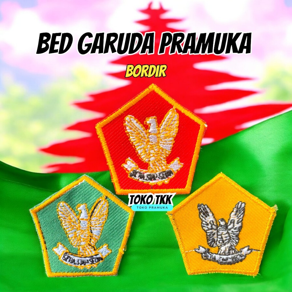 Jual Badge bed garuda pramuka bordir / garuda pramuka siaga penggalang penegak | Shopee Indonesia