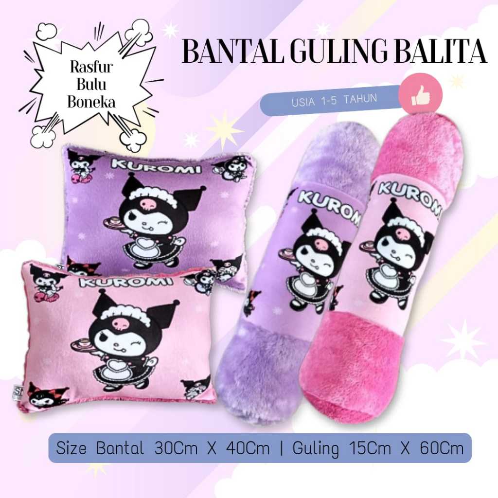 Jual Bantal guling anak balita motif kuromi/bahan rasfur /halus/bisa ...