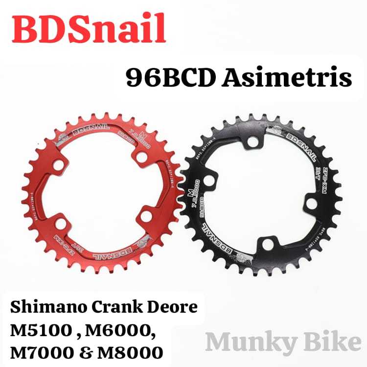 Jual Chainring Asymetris Snail 32T 34T 36T 38T BCD 96 BCD asimetris narrow wide untuk single ...
