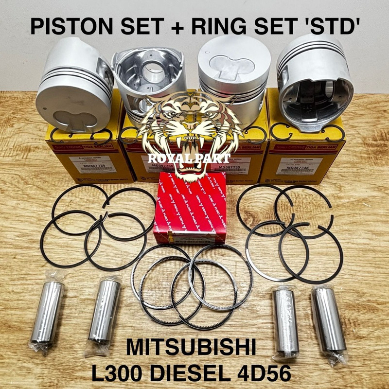 Jual PISTON SET 2 ITEM OS STD ( PISTON + RING ) L300 DIESEL KUDA DIESEL ...