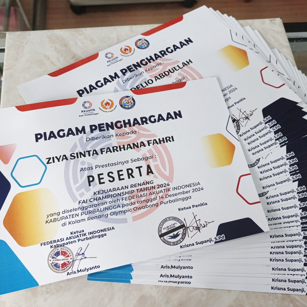 Jual Cetak Piagam Penghargaan Lomba Prestasi Sekolah dan Lembaga Paud ...