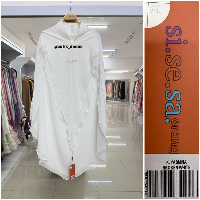 Jual sisesa khimar yasmina broken white | Shopee Indonesia