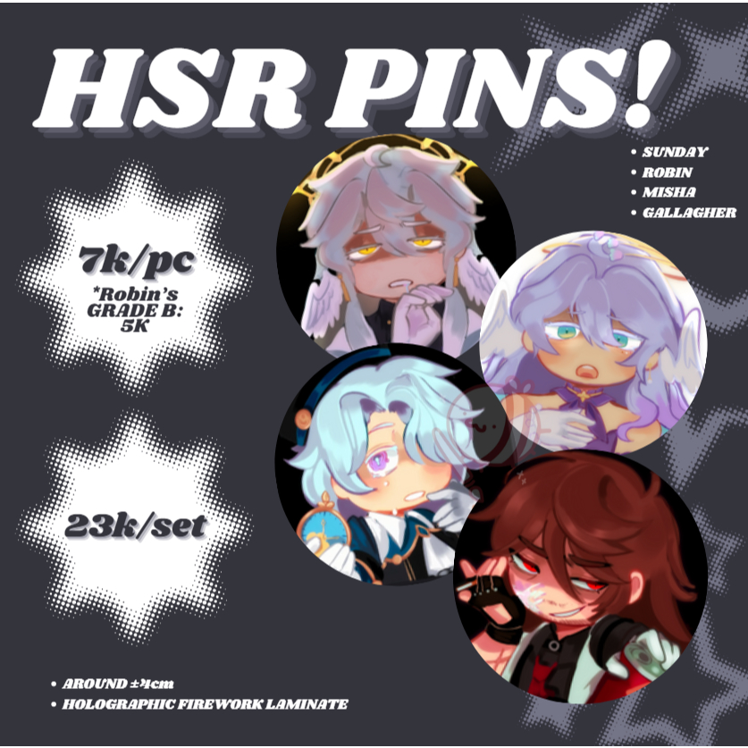 Jual Honkai Star Rail hsr penacony holo pins // lebaharts // FANMERCH ...