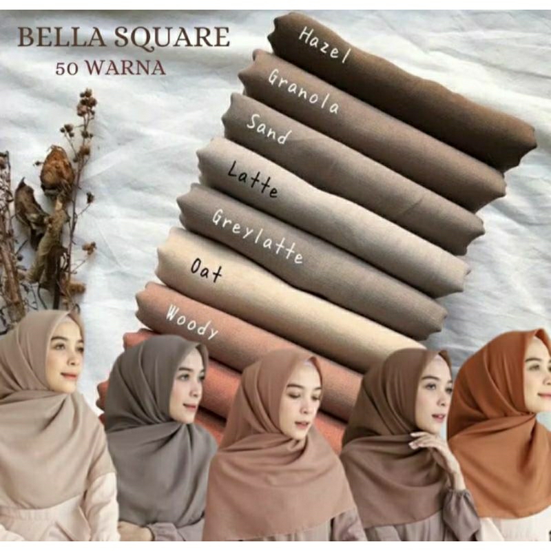 Jual [ COD ] Bella Square 50 Warna Hijab Segiempat Premium Anti Letoy | Shopee Indonesia