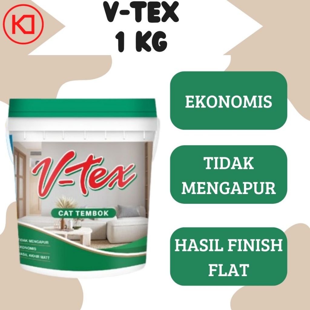 Jual Cat Tembok Murah Emulsion V-tex 1kg | Shopee Indonesia