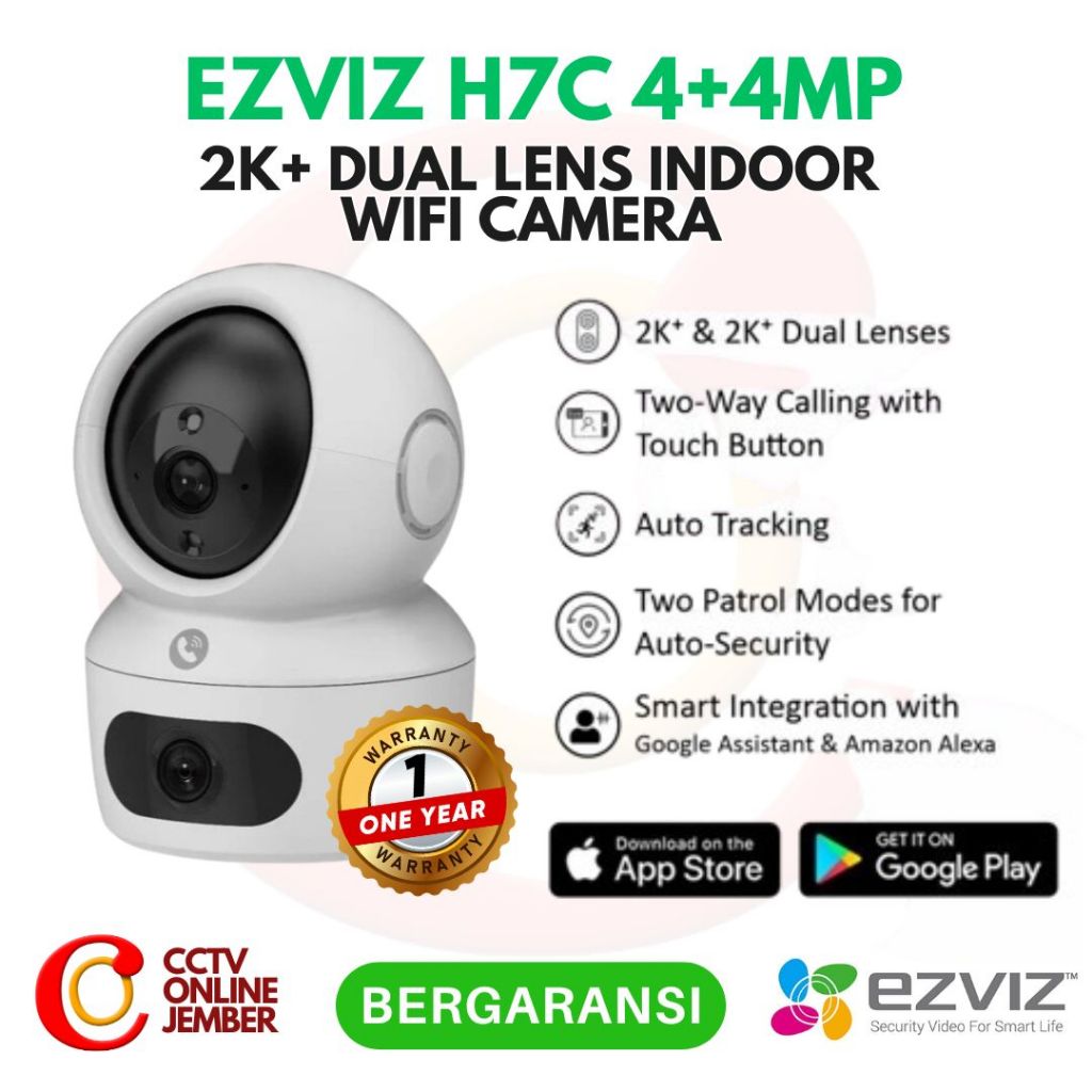 Jual Ezviz H7c Dual 4MP+4MP 2K+ H7C Dual-Lens Pan & Tilt Wi-Fi Camera ...