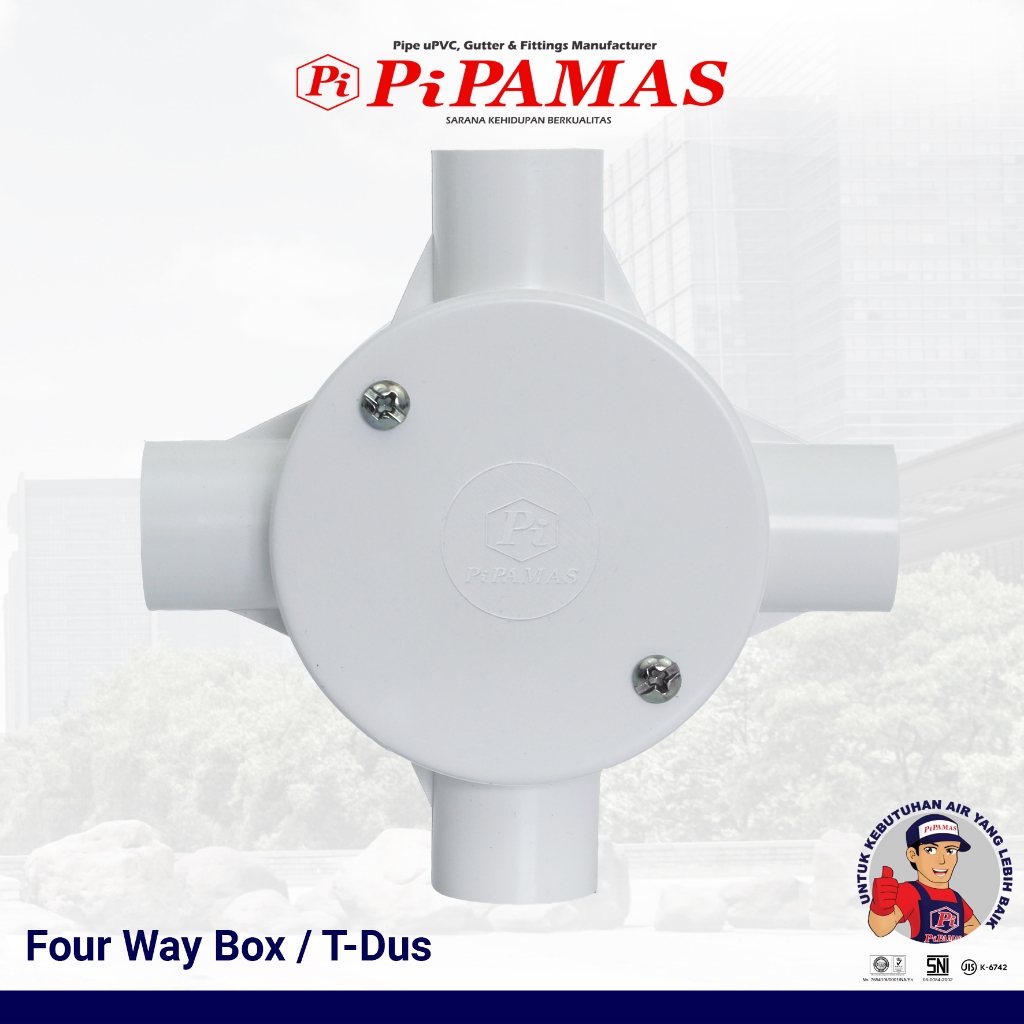 Jual PiPAMAS Conduit Four Way Box / T-Dus 20mm | Shopee Indonesia