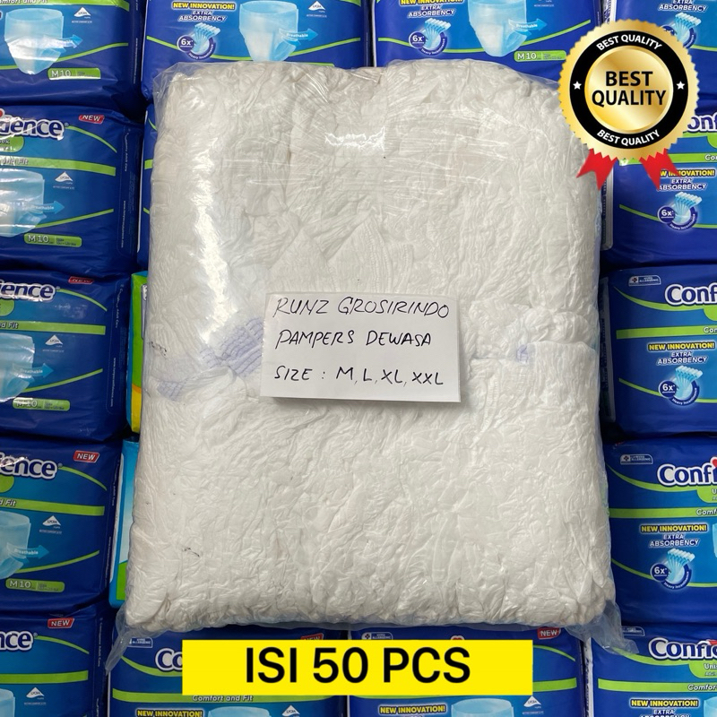 Jual Popok Dewasa isi 50 pcs Popok Ibu Bersalin Lansia Tipe Celana Perekat Grade A Ukuran M L XL ...