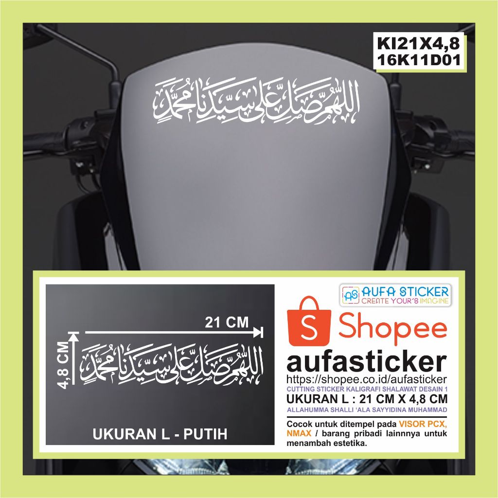 Jual STIKER SHOLAWAT Cutting Sticker VISOR MOTOR PCX NMAX Kaligrafi ...