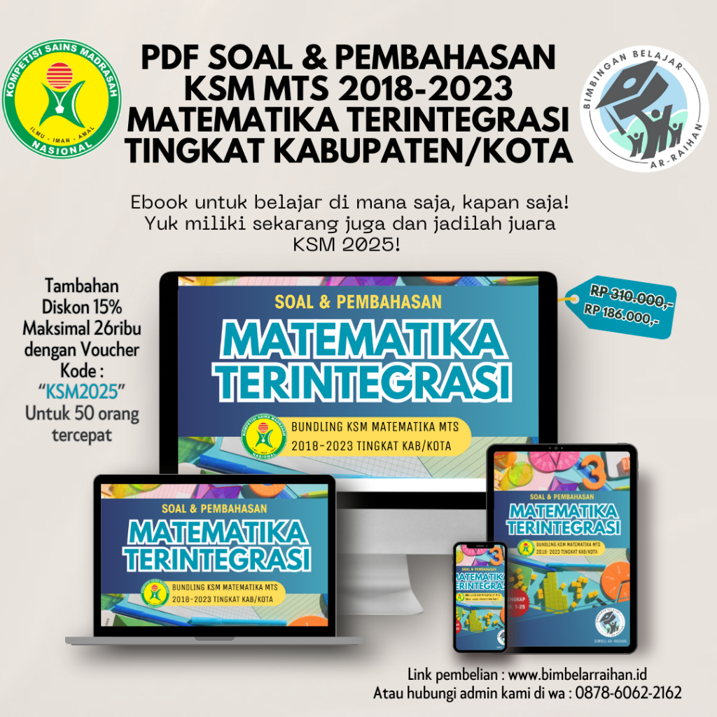 Jual BUNDLING SOAL & PEMBAHASAN KSM MTS MATEMATIKA 2018-2023 TINGKAT KABUPATEN KOTA | Shopee ...