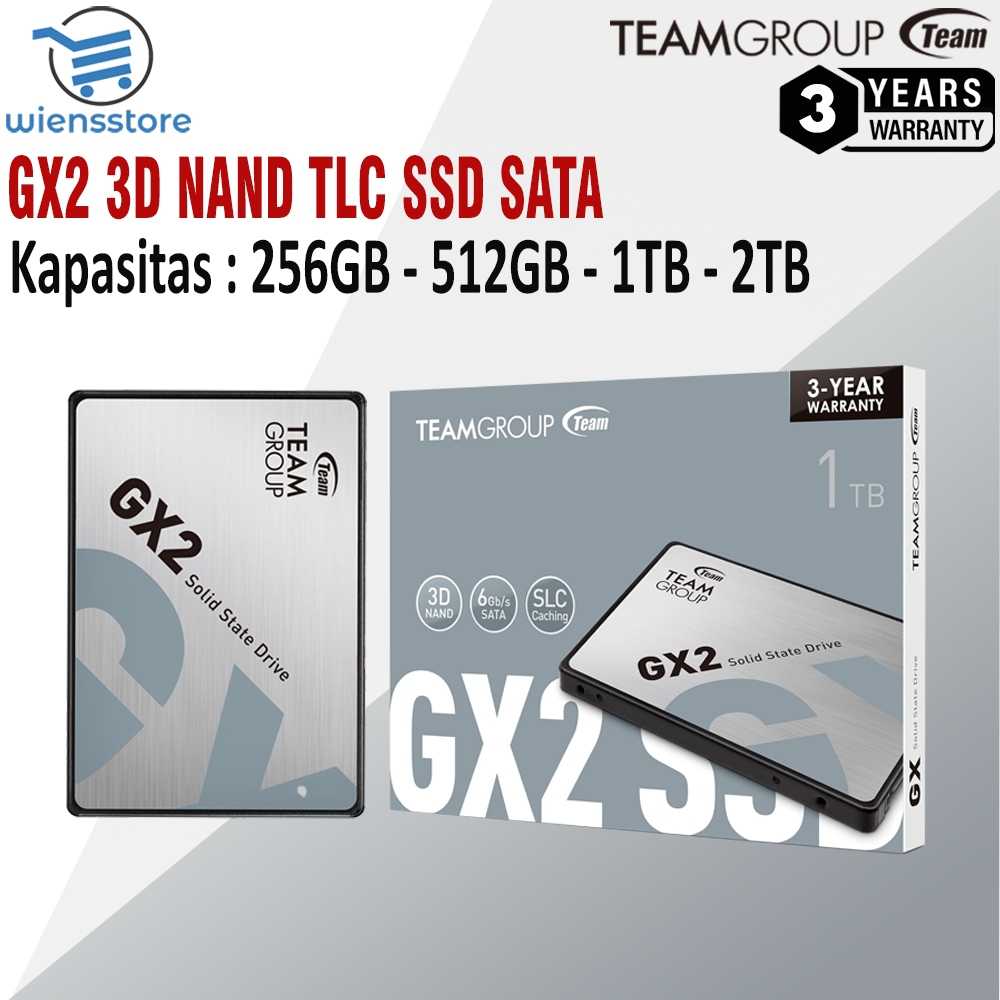 Jual SSD TEAM GX2 128GB| 256GB| 512GB| 1TB| 2TB SSD SATA III 2.5 Inch | Shopee Indonesia