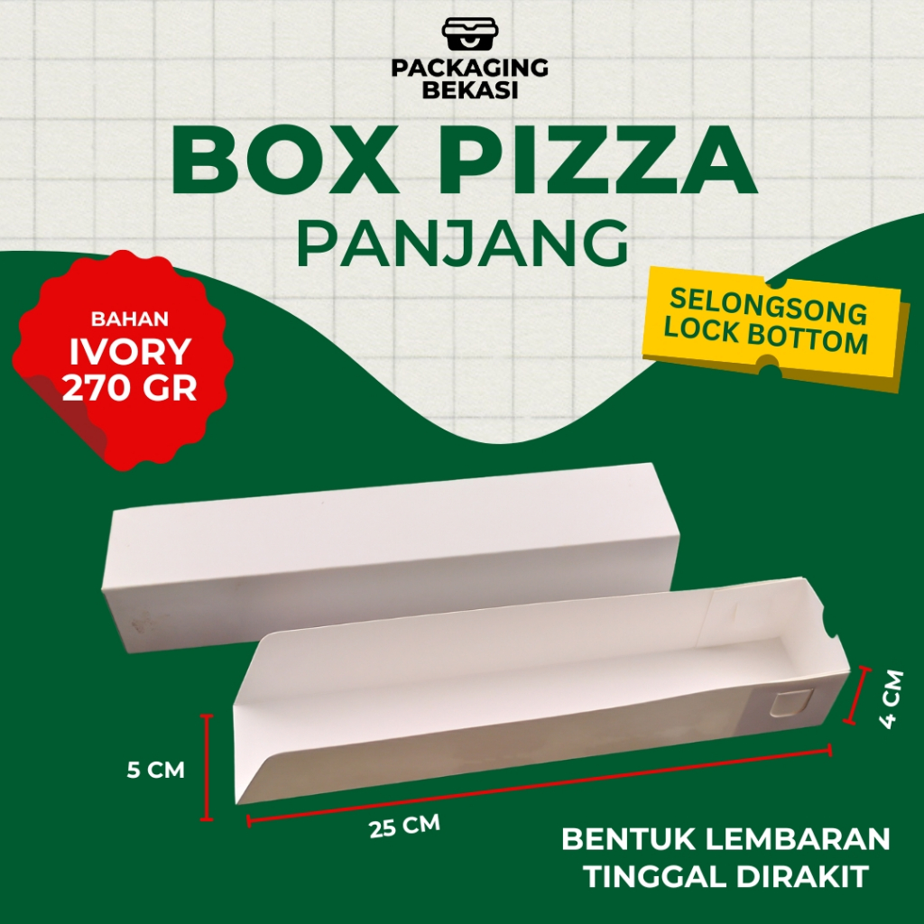 Jual Box Pizza Panjang Ivory 25x5x4 cm | Shopee Indonesia