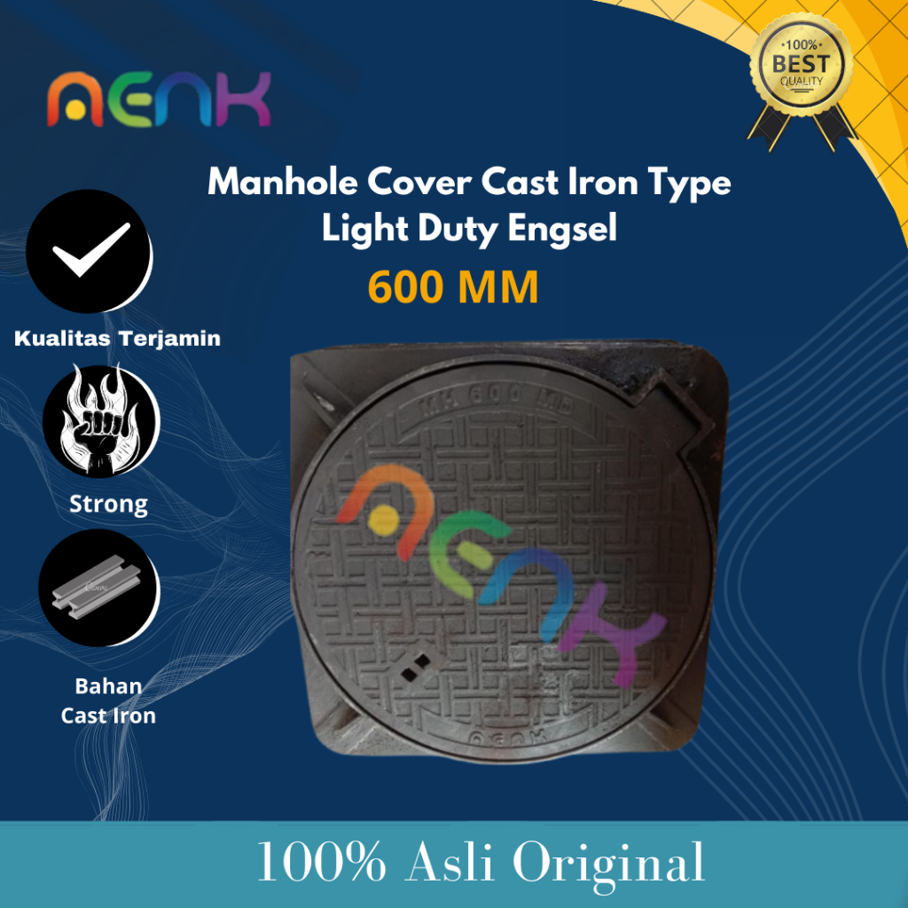 Jual Manhole Cover Cast Iron Type Light Duty dia. 600 mm (ENGSEL ...